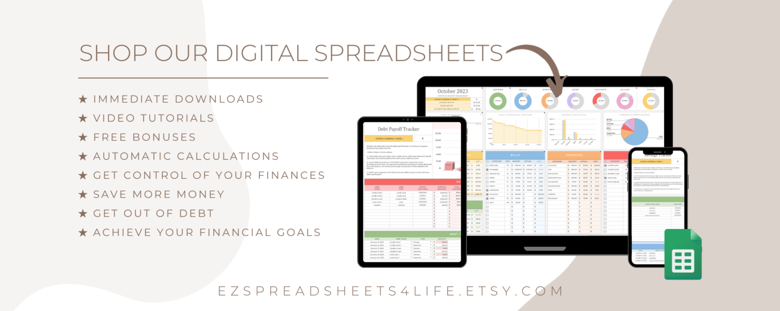 EZ Spreadsheets 4 Life – Etsy Spreadsheets