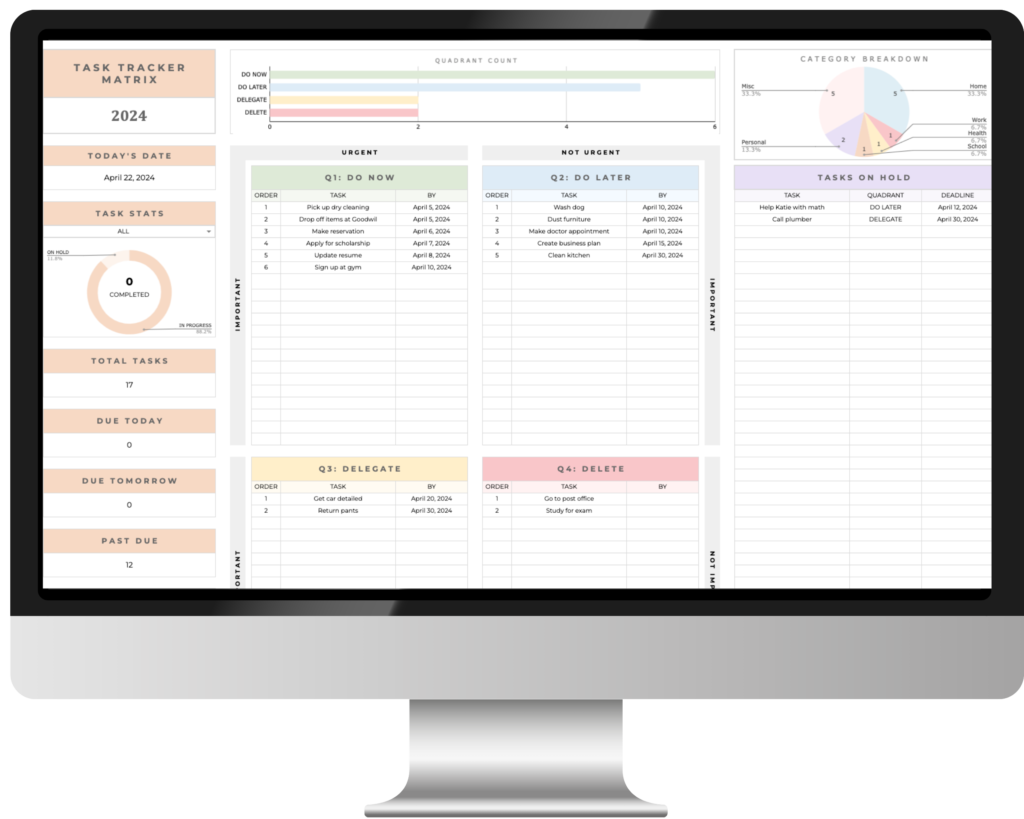 Task Tracker Matrix Series Tutorial – EZ Spreadsheets 4 Life